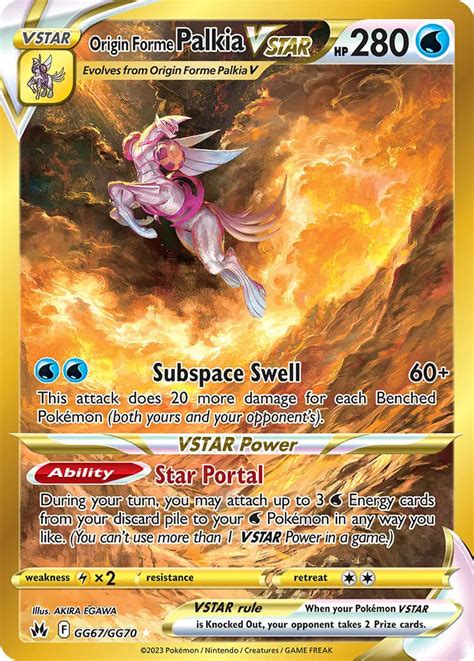 Origin Forme Palkia Vstar Gg67gg70 Holo Full Art Gold Crown Zenith