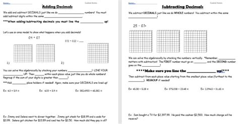Decimal Operations Unit Guided Notes By Gannons Guided Notes Tpt