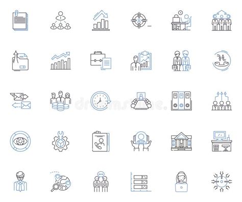 Team Effort Line Icons Collection Collaboration Cooperation Unity