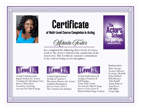 Certificate The Actors School