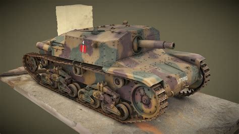 Canon Automoteur Semovente 7518 3d Model By Moggbomber E4c1da2