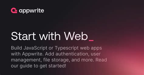 Start With Web Docs Appwrite