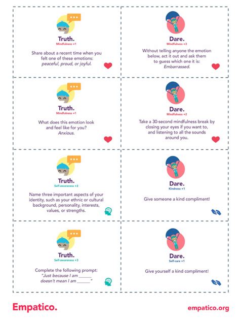 Empathy Truth Or Dare Cards Pdf