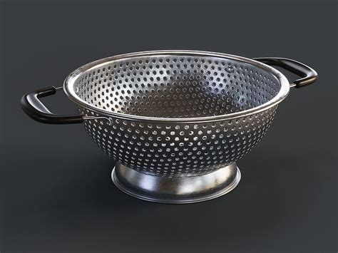 Stainless Steel Colander 02 Pbr 3d Model Cgtrader