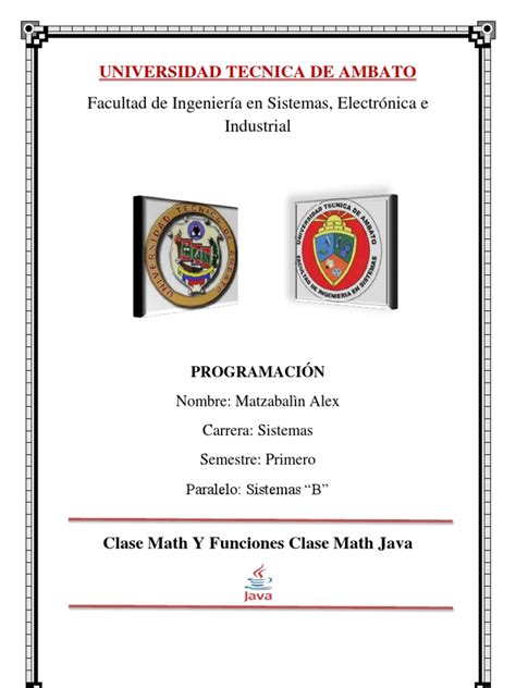 Clase Y Funciones Clase Math Java Ejemplo Pdf Seno Java Lenguaje De Programación