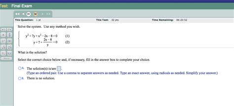 solved solve the system use any method you wish what is