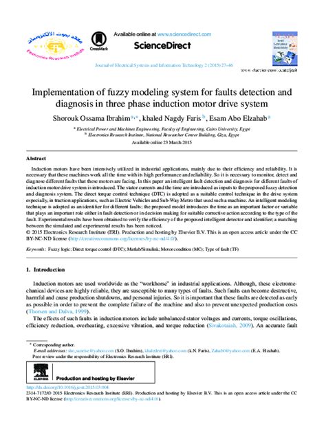 Pdf Implementation Of Fuzzy Modeling System For Faults Detection And Diagnosis In Three Phase