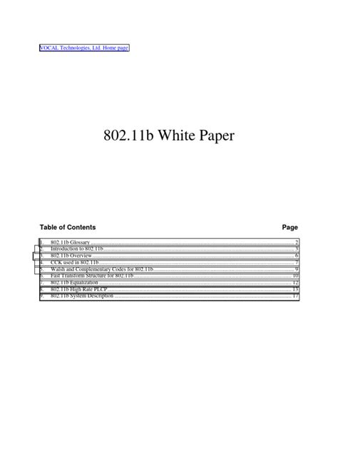 802 11b Wp1pdf Download Free Pdf Ieee 802 11 Modulation