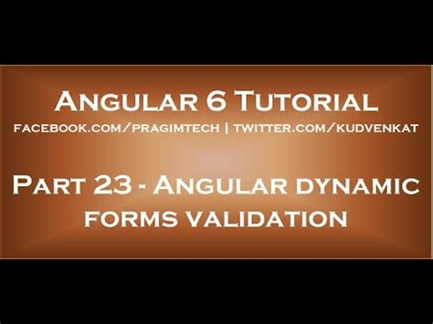 Angular Dynamic Forms Validation YouTube