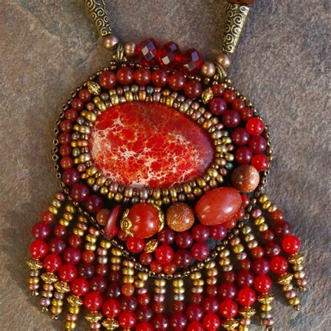 Semi Precious Bead Necklace Etsy