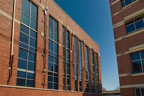 Un Edificio Escolar Con Una Fachada Alta E Imponente Foto Premium