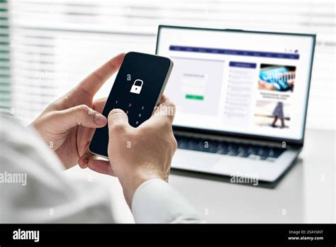 Protect Data Online Personal Privacy Cyber Fraud Safety In Phone With