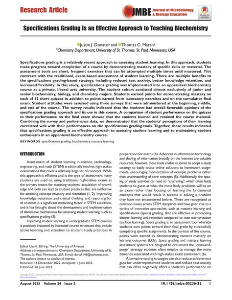 Pdf Specifications Grading Is An Effective Approach To Teaching