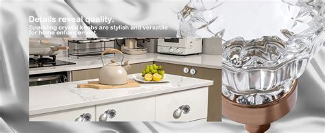 Crystal Cabinet Knobs 8 Pack Clear Glass Pulls For Kitchen Bedroom