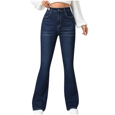 Yydgh Womens High Waisted Bell Bottom Bootcut Jeans Flare Wide Leg