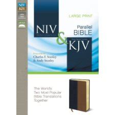 Niv Kjv Parallel Bible Large Print Leathersoft Navytan The Worlds Two Most Popular Bible