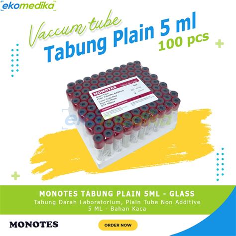 Jual Tabung Plain 5ml Monotes Vacuum Tube Plain 5 Ml Isi 100