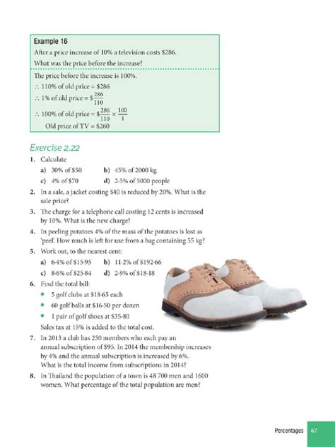 Percentages Igcse Pdf