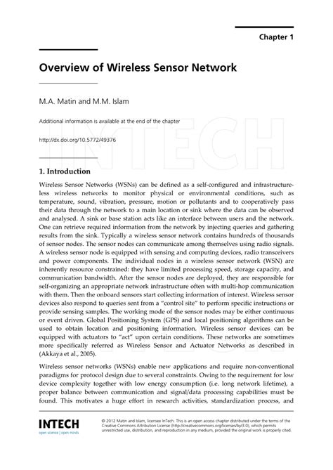 PDF Overview Of Wireless Sensor Network
