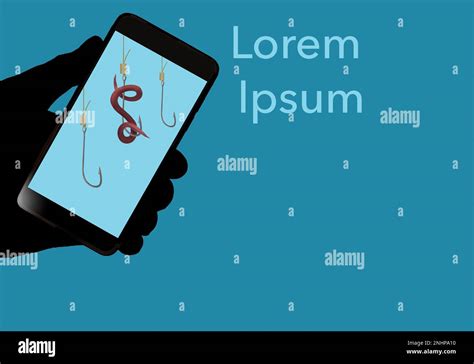 Cell Phone Based Phishing Scam Appears As Fishing Hooks And Line And A
