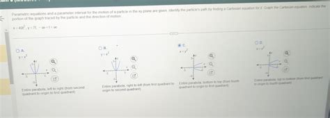 Solved Parametric Equations And A Parameter Interval For The
