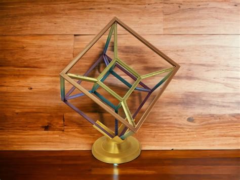 Tesseract Hypercube Stunning 4d Sculpture Dimensional Geometry Art