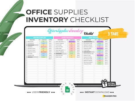 Office Supply Shopping List Template