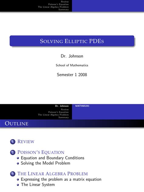 elliptic pdes handout pdf pdf system of linear equations boundary