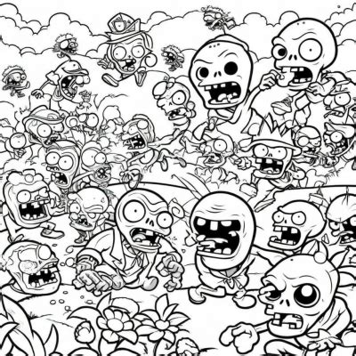 Plants Vs Zombies War Free Printable Coloring Page