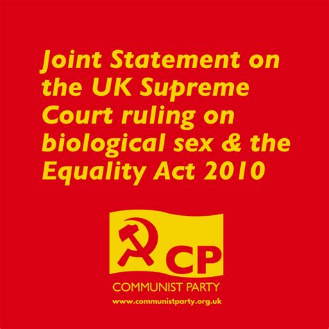 Joint Statement On The Uk Supreme Court Ruling On Biological Sex And The Equality Act 2010