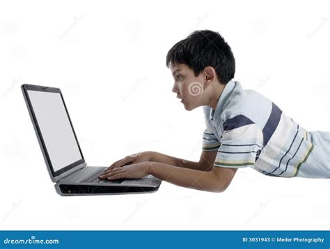 Boy Using A Laptop Stock Image Image Of Learn Graduation 3031943