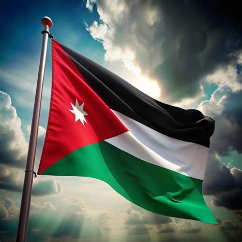 Jordanian Flag Premium Ai Generated Image