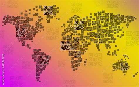 Qr Code World Map Pandemic Control Vaccination Global Identity Vector Illustration Stock Qr Code World Map Pandemic Control Vaccination Global Identity Vector Illustration Stock