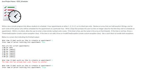 Solved Java Project Name 1c05scheduler Write A Java
