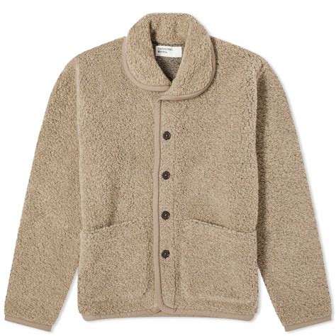 Universal Works Mens Alvar Fleece Lancaster Jacket In Stone Universal