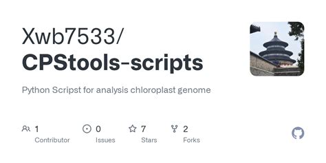 Github Xwb7533cpstools Scripts Python Scripst For Analysis Chloroplast Genome