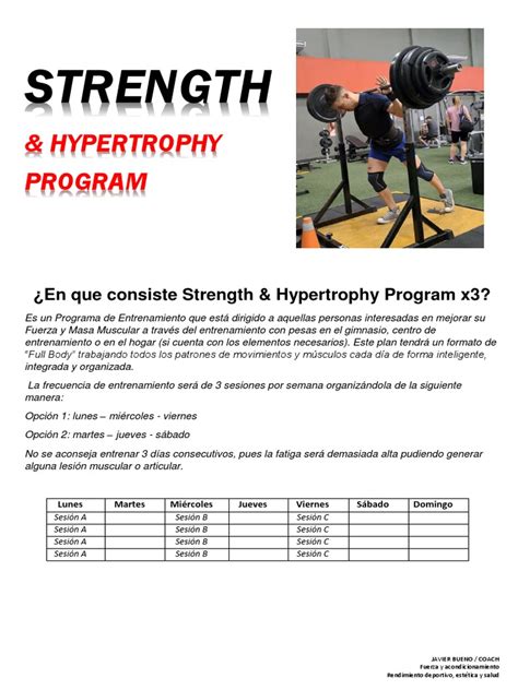 Strength And Hypertrophy Program X 3 Silvio Actualizado Pdf