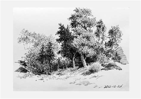 钢笔风景画 高清图片，堆糖，美图壁纸兴趣社区