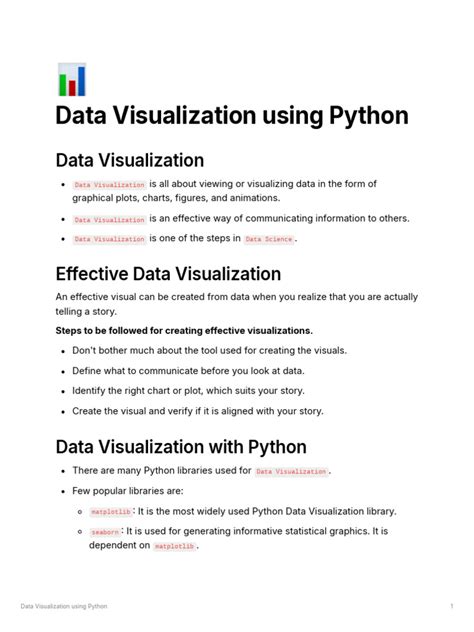 Data Visualization Using Python Pdf Parameter Computer Programming