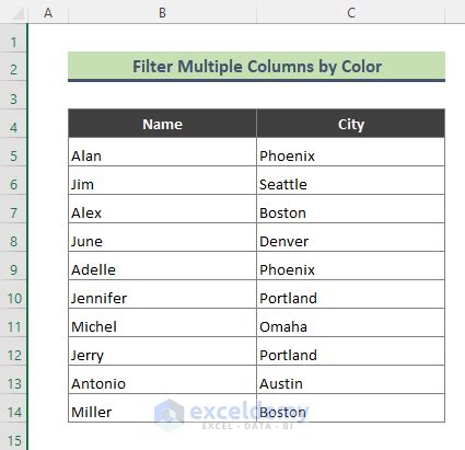 How To Filter Multiple Columns By Color In Excel Methods ExcelDemy