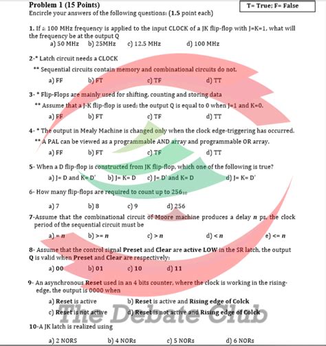 solved problem 1 15 points encircle your answers of the