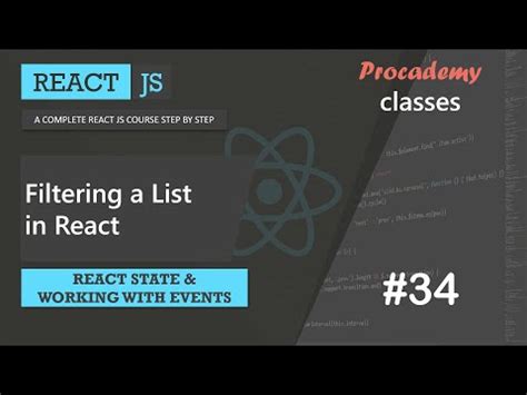 Filtering A List In React Working With React Events A Complete React Course YouTube