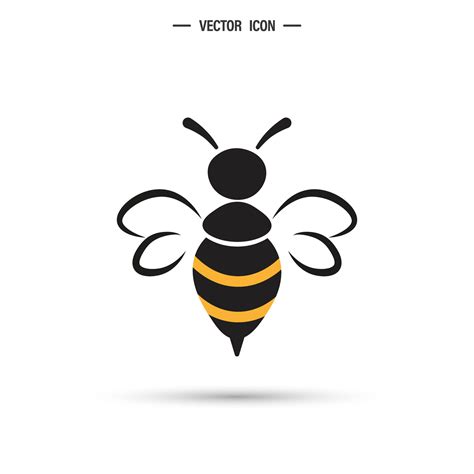 Honey Bee Icon Bumblebee Honey Making Concept Vector Illustration