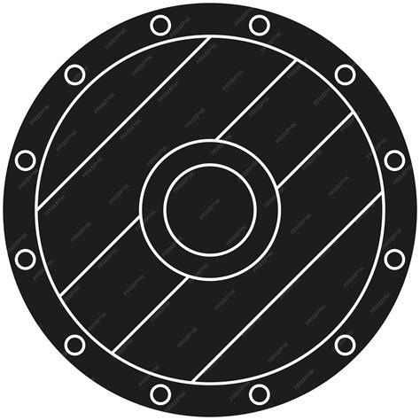 Premium Vector Single Black Round Shield Flat Vector Illustration