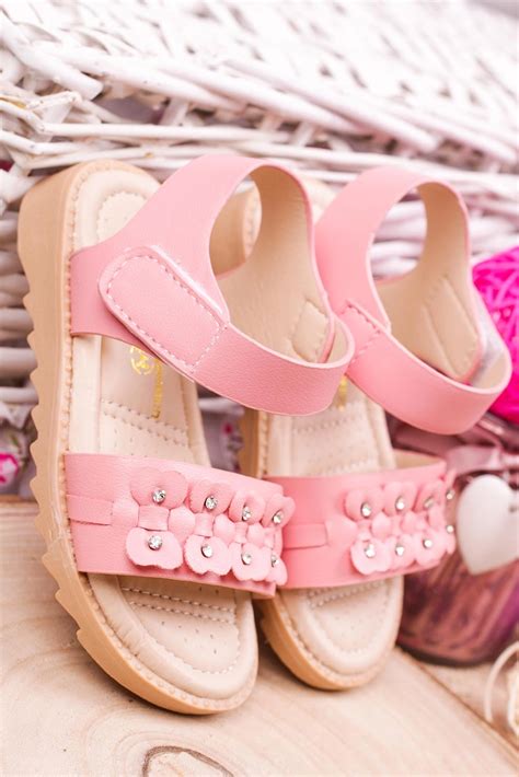 Różowe Sandały Na Rzep Z Ozdobami Casu Hy 13 Sklep Casupl