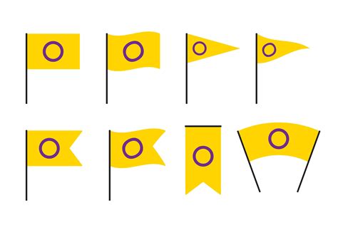 Yellow With Purple Circle Intersex Flags Lgbtqi Concept Flat Design