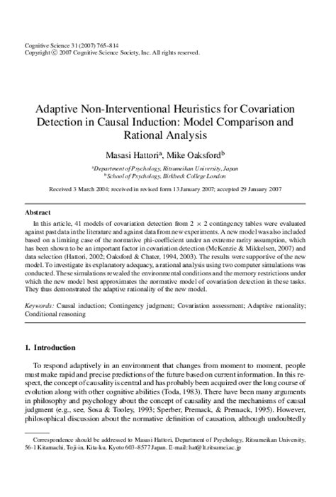 Pdf Adaptive Non Interventional Heuristics For Covariation Detection In Causal Induction