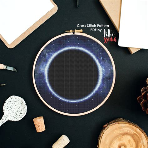 Lunar Eclipse Cross Stitch Pattern Moon And Sun Geek Counted Cross