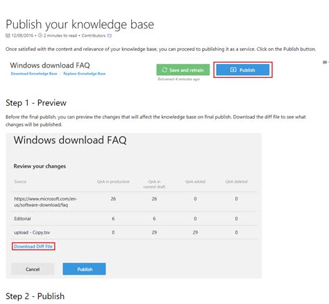 how to publish a chatbot to azure from qna knowledge base stack overflow