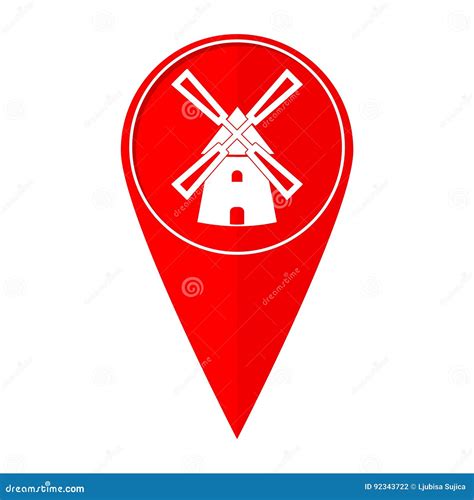 Map Pointer Windmill Stock Vector Illustration Of Navigation